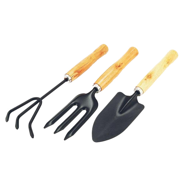 3-Piece Gardening Shovel Set (Wooden Handle) – Durable Tools – Moji Mall